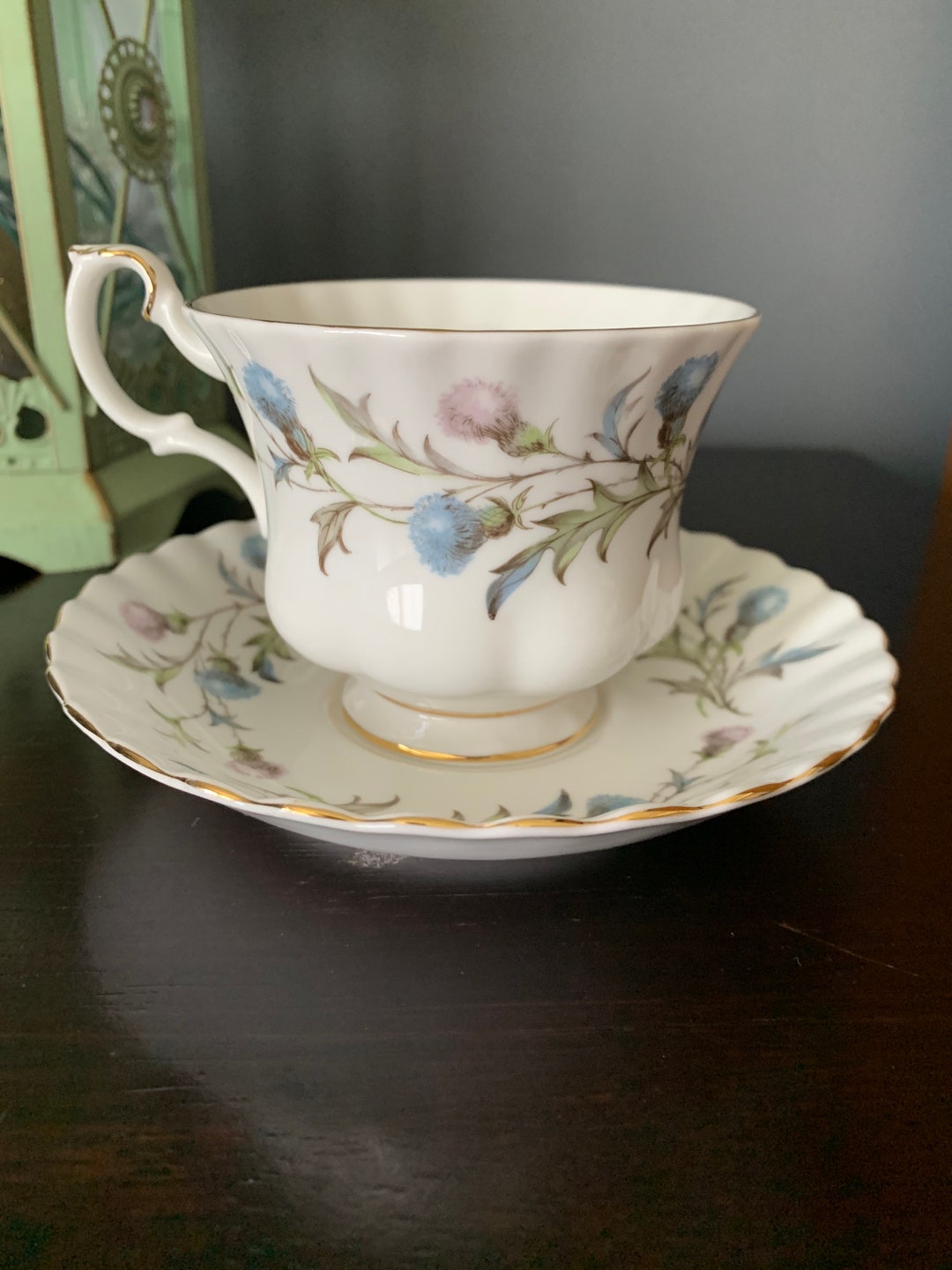 Vintage Royal Albert Brigadoon Teacup and Saucer, Scottish Thistle ...