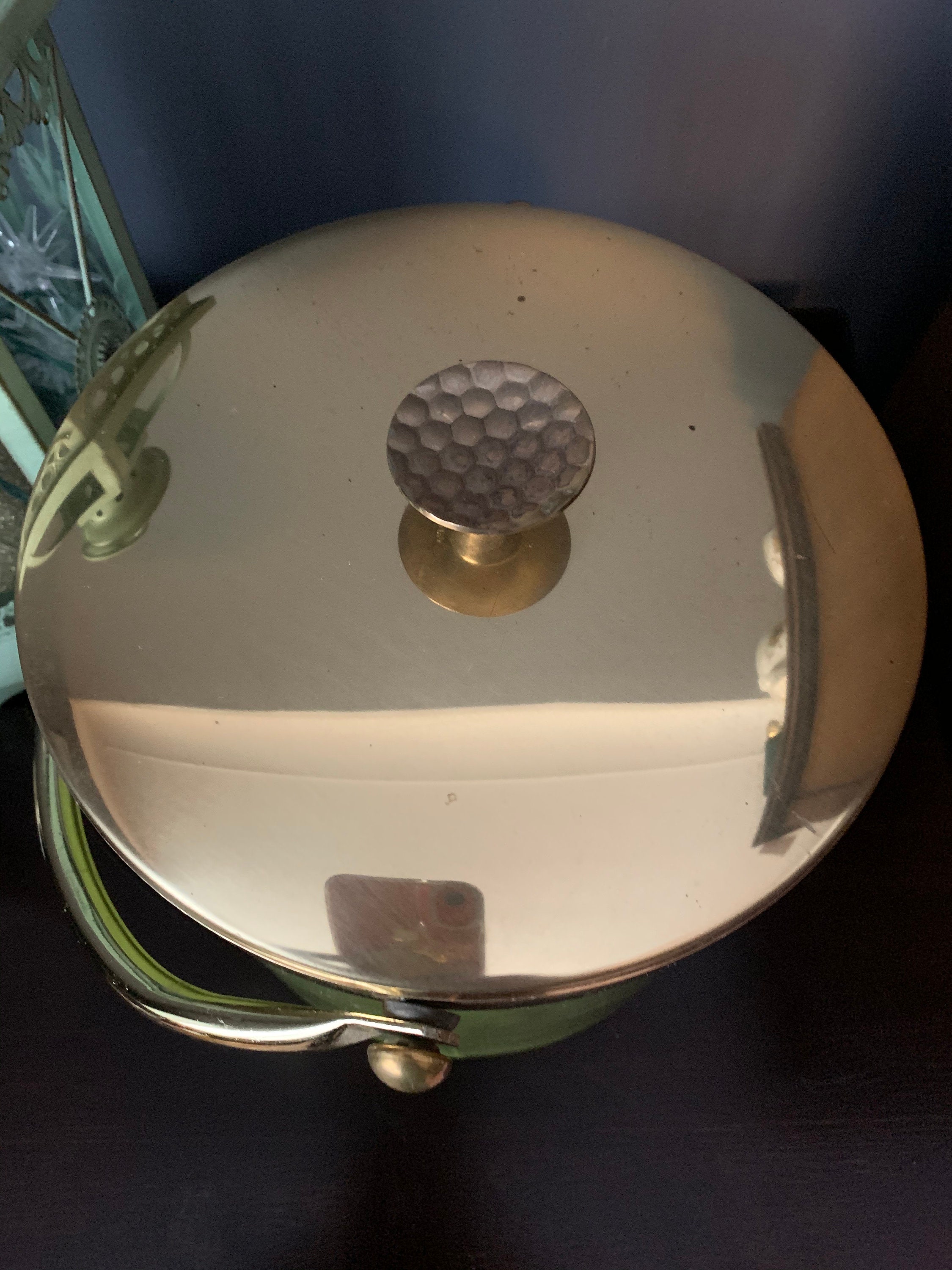 Vintage Green Marble Look Ice Bucket Gold Handle is Also a - Etsy