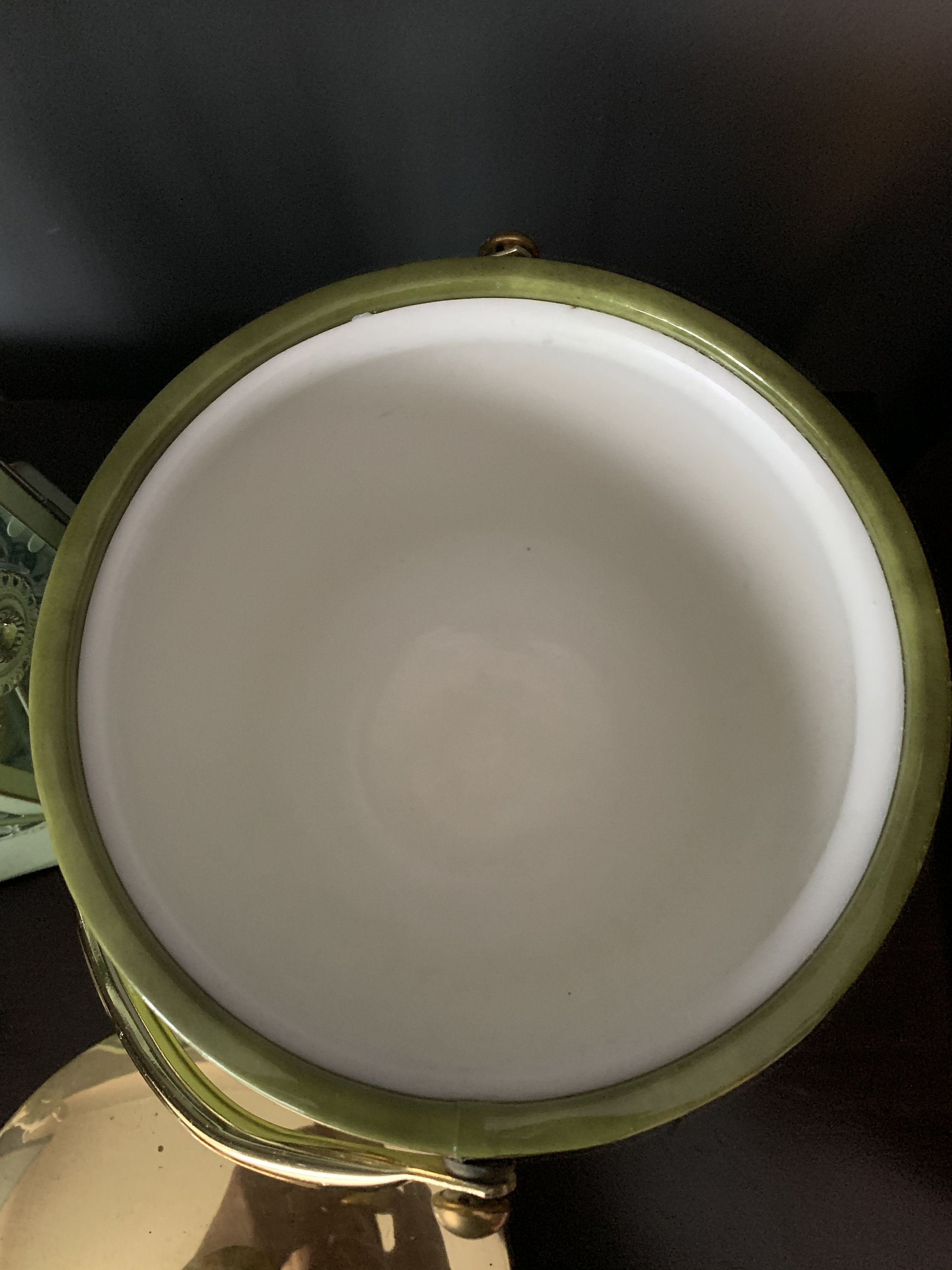 Vintage Green Marble Look Ice Bucket Gold Handle is Also a - Etsy