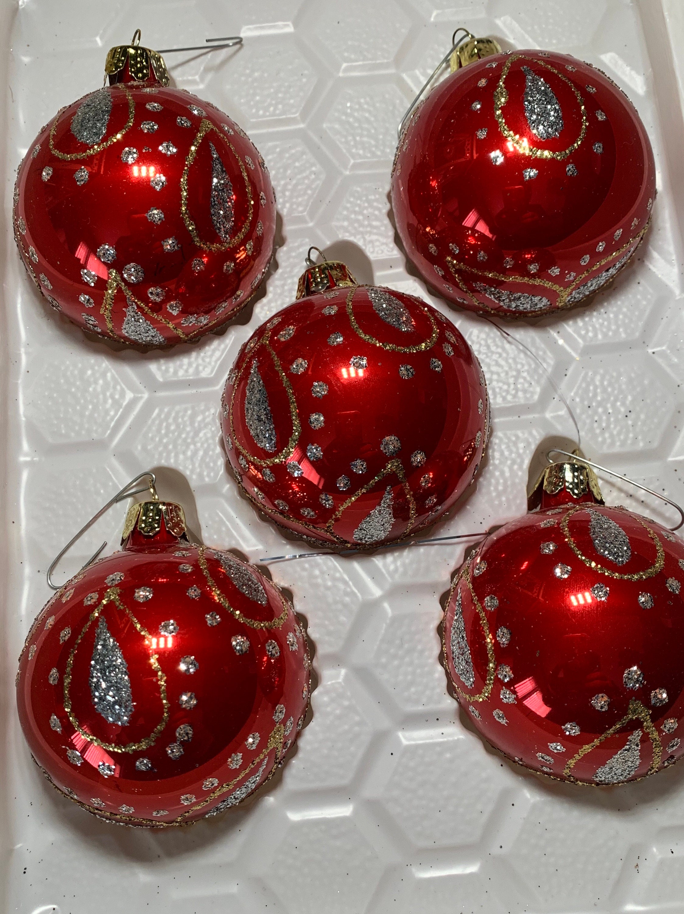 Trim Shoppe Vintage Christmas Tree Ornaments Red Hand - Etsy