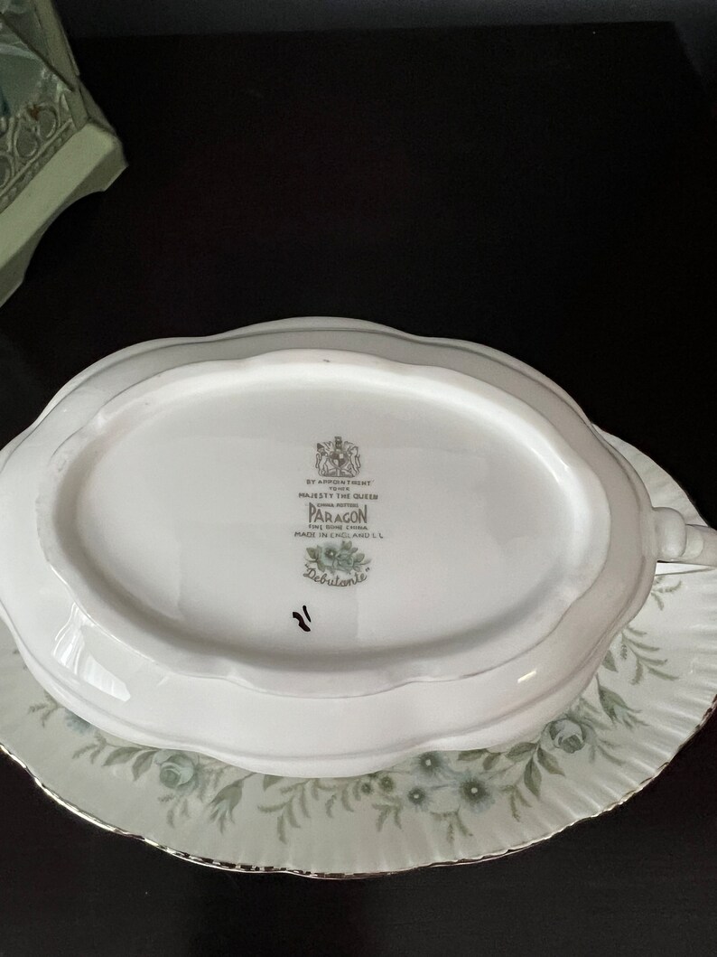 Vintage Paragon Debutante Gravy Boat With Plate, Fine Bone China ...