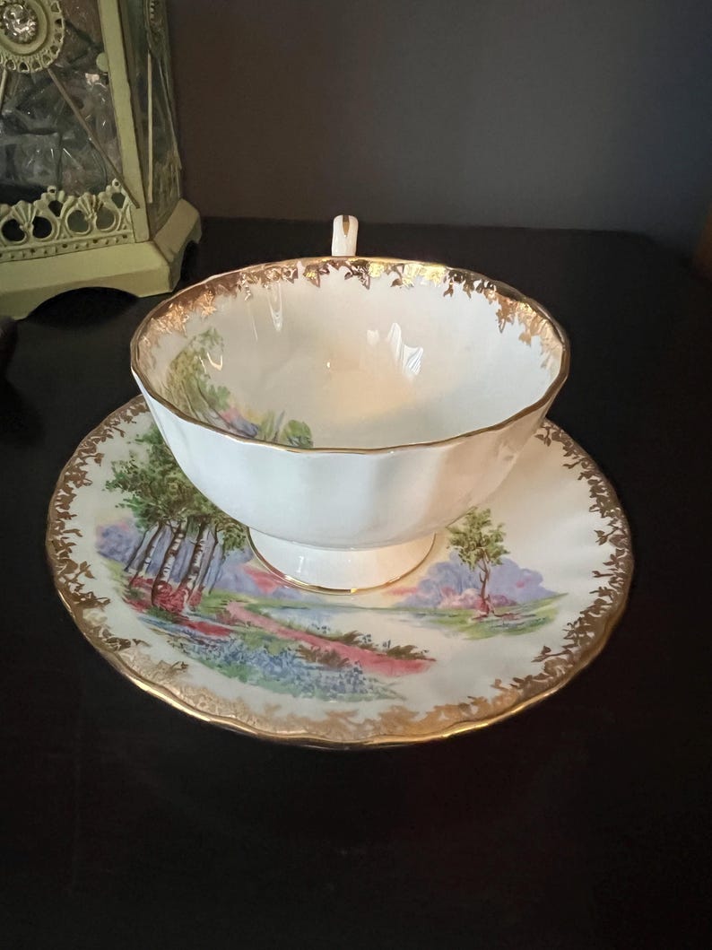 Vintage Aynsley Teacup and Saucer, Bluebell Time, Fine Bone China - Etsy