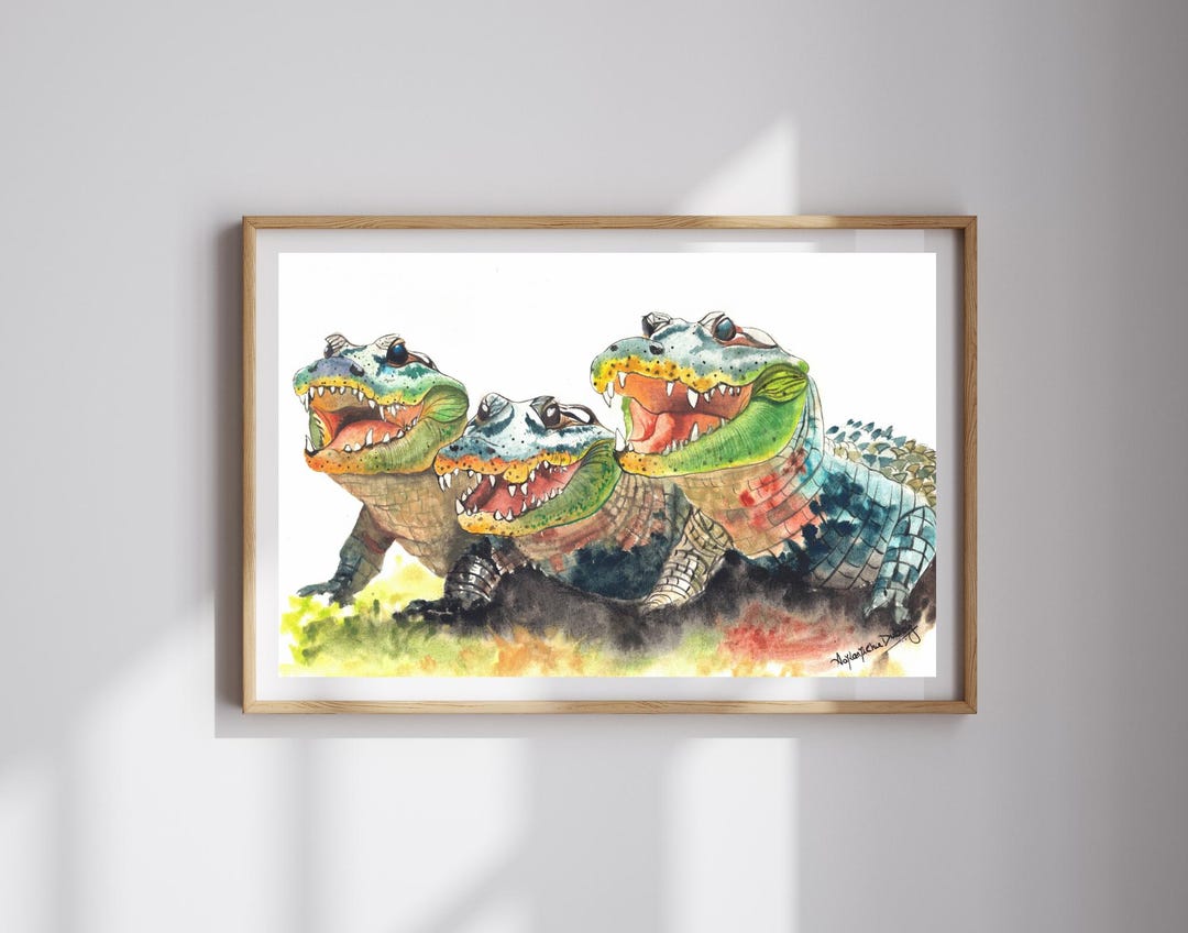 The Laughing Gators | Watercolor Art Print | Available in Different ...
