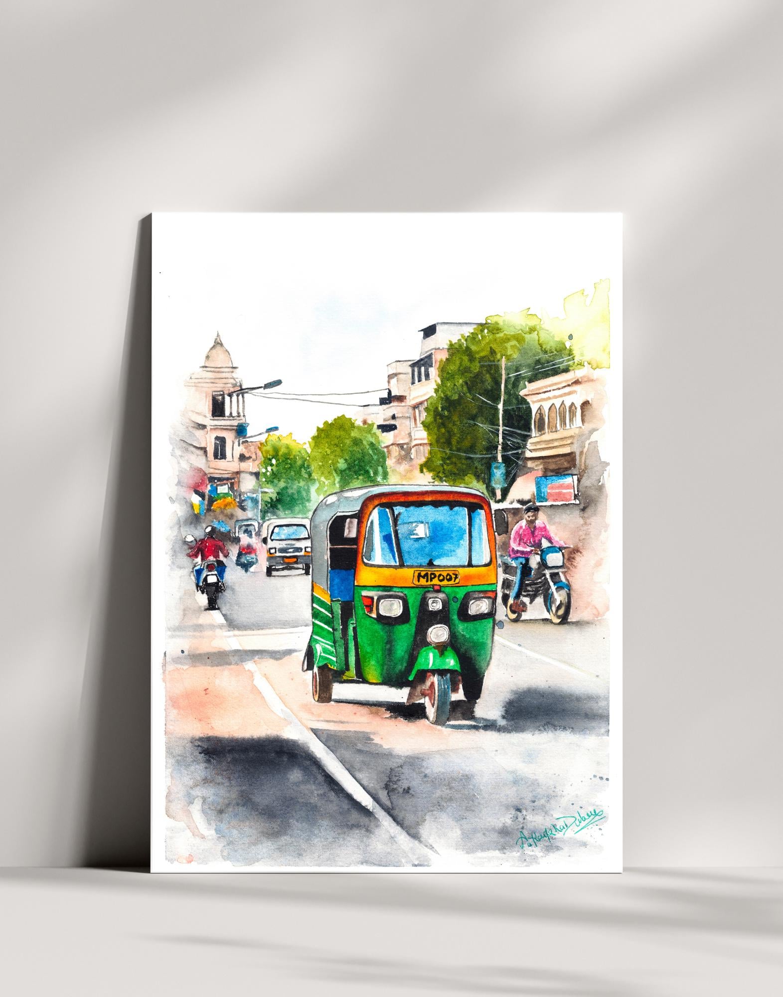Vibrant Indian Auto Rickshaw | High-quality Art Print | Perfect for ...