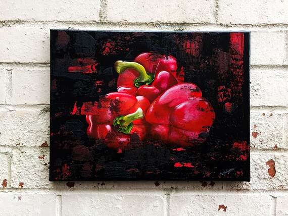 Bell Pepper Capsicum Acrylic Painting Original | Etsy