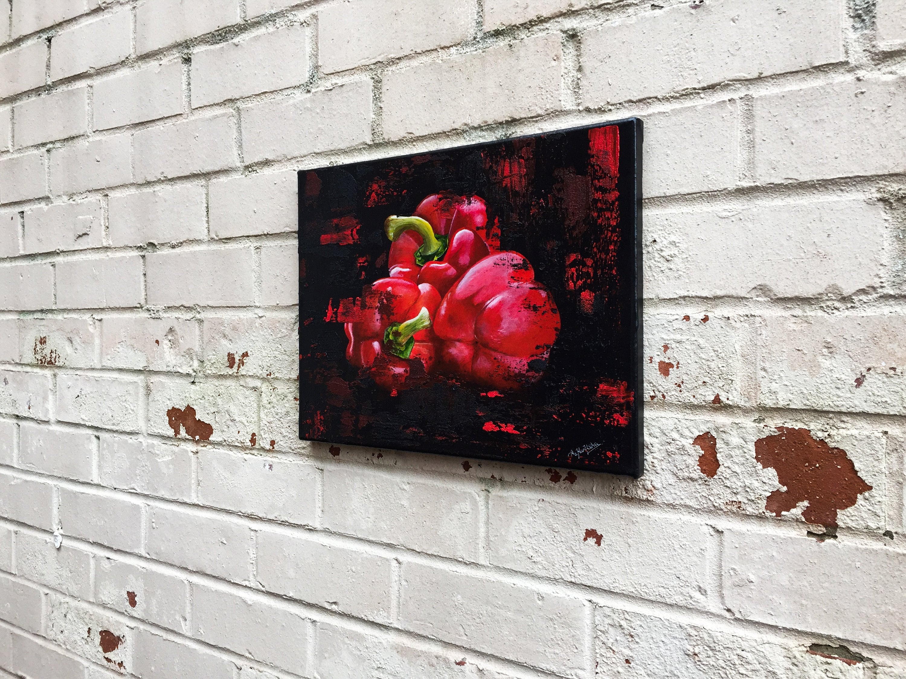 Bell Pepper Capsicum Acrylic Painting Original 16 X 12 Cotton Canvas - Etsy