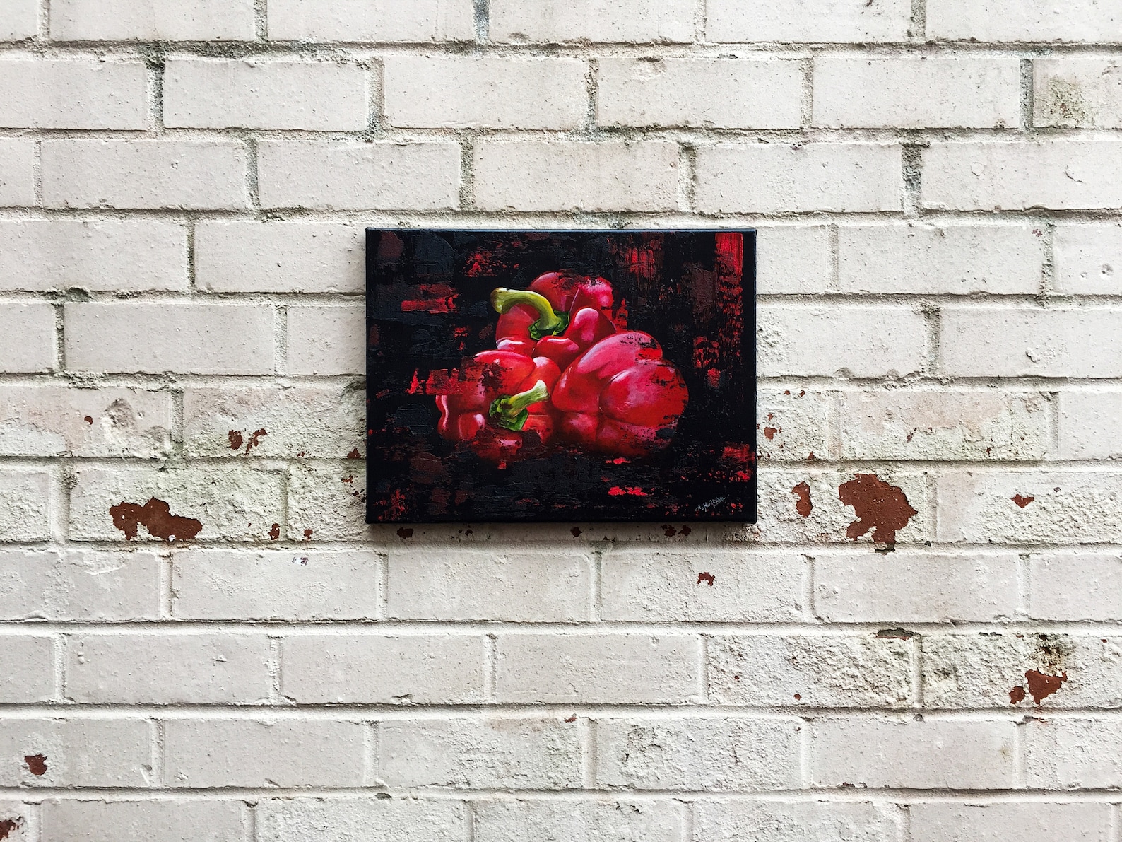 Bell Pepper Capsicum Acrylic Painting Original 16 X 12 Cotton Canvas - Etsy