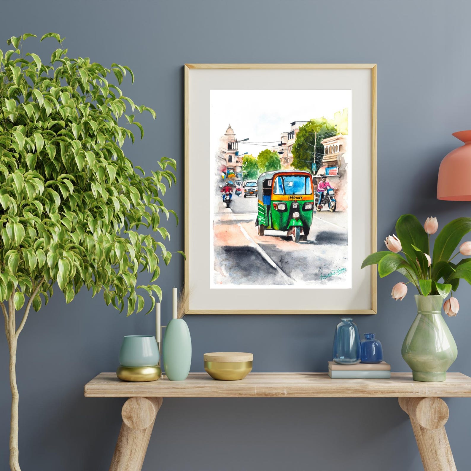 Vibrant Indian Auto Rickshaw | High-quality Art Print | Perfect for ...