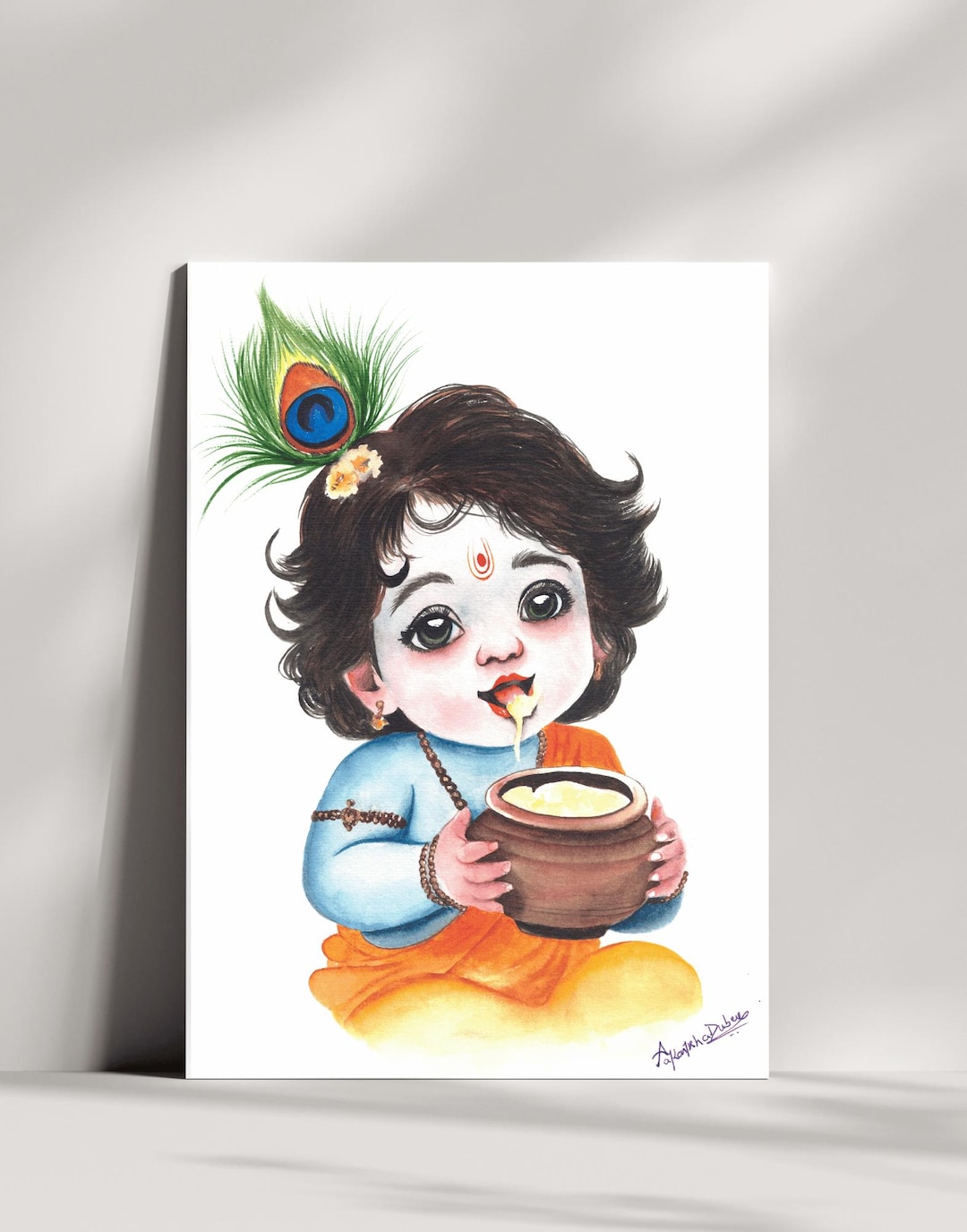Divine Baby Krishna With Butter | Baby Krishna | Art Prints | Different ...