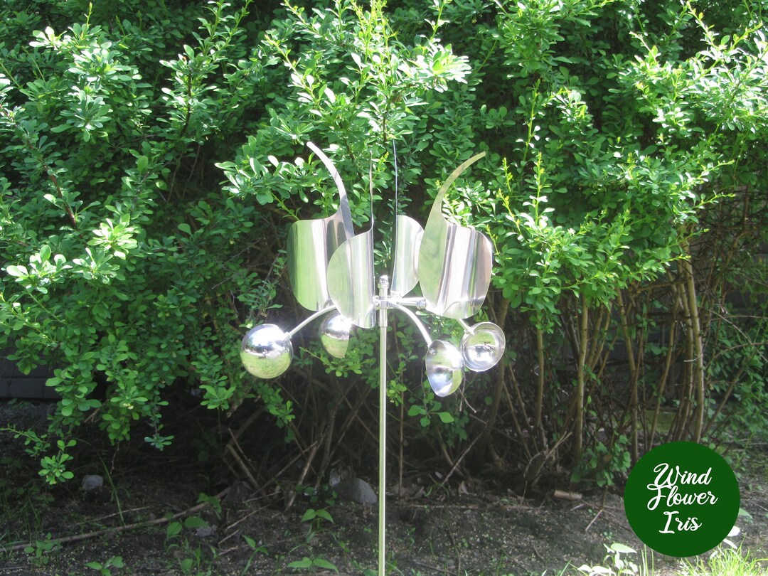 Wind Flower Iris Wind Spinner Metal Yard Art Metal Yard Art Flower ...