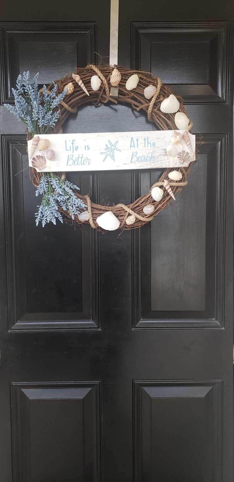 Seashell wreath for front door Beach House wreath Seashell | Etsy
