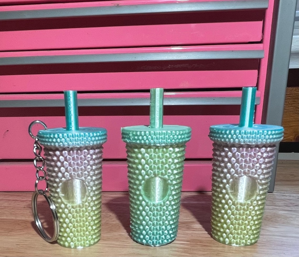 Starbucks inspired studded cup keychains | Etsy