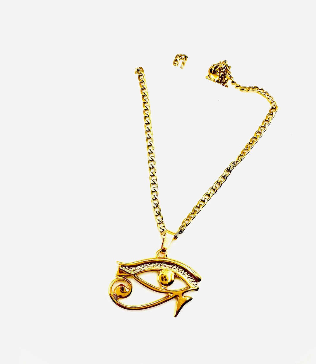 Gold Eye of Ra Necklace: Egyptian Jewelry, Stainless Steel Charm - Etsy