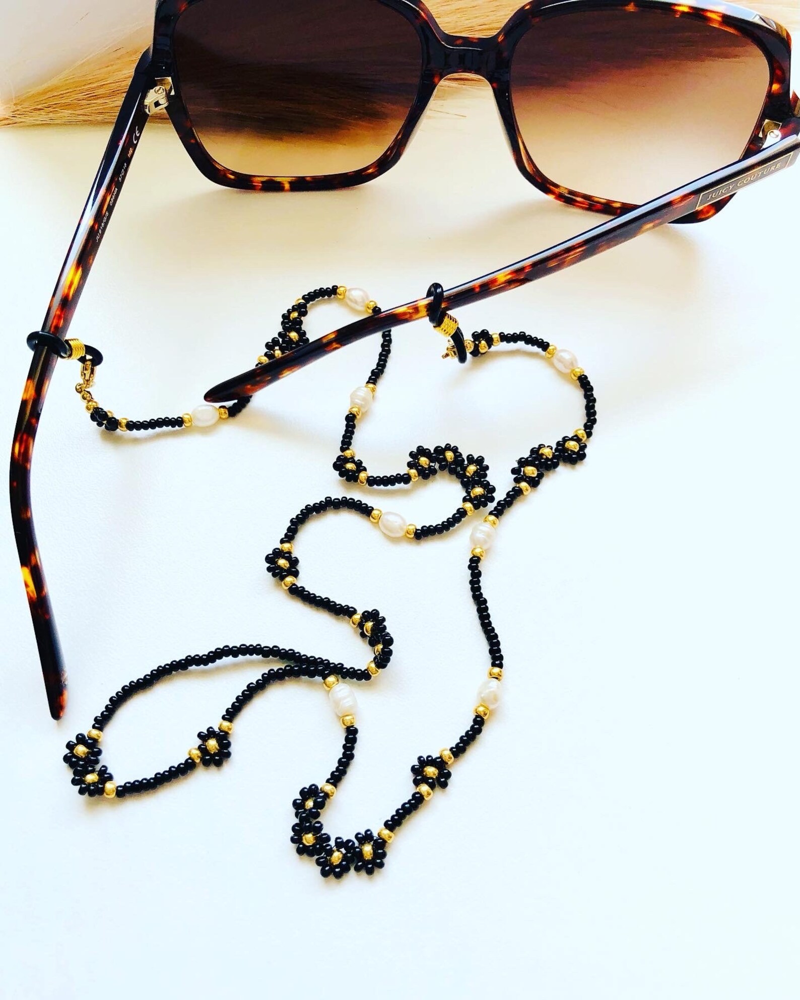 Daisy Flower Glasses Hand-beaded Chain/sunglasses Chain/airpod Chain/face Mask Chain, Glasses ...