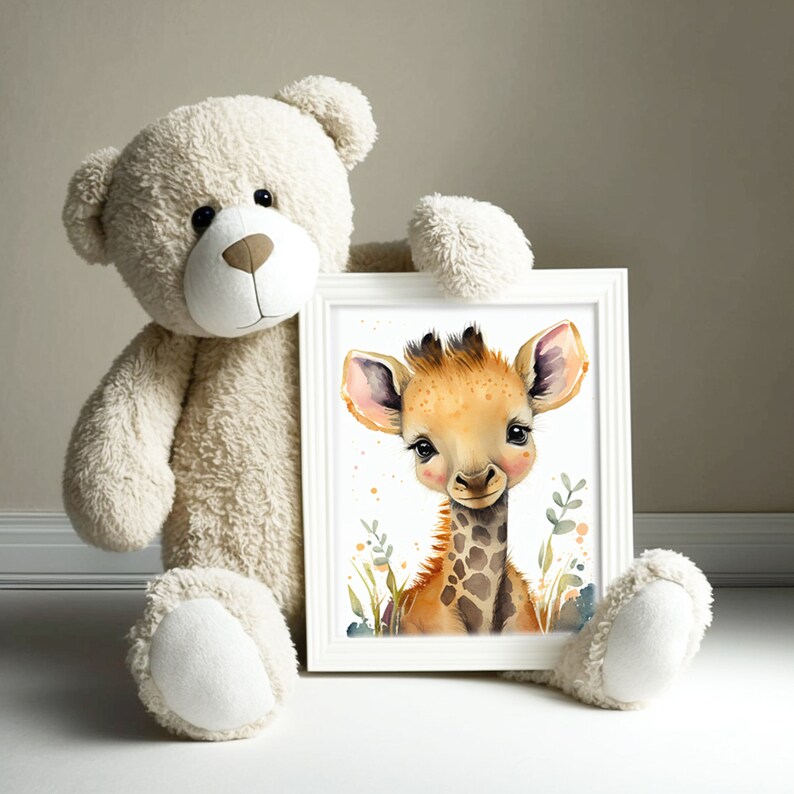 Watercolor Safari Animals Nursery Prints Digital Download - Etsy