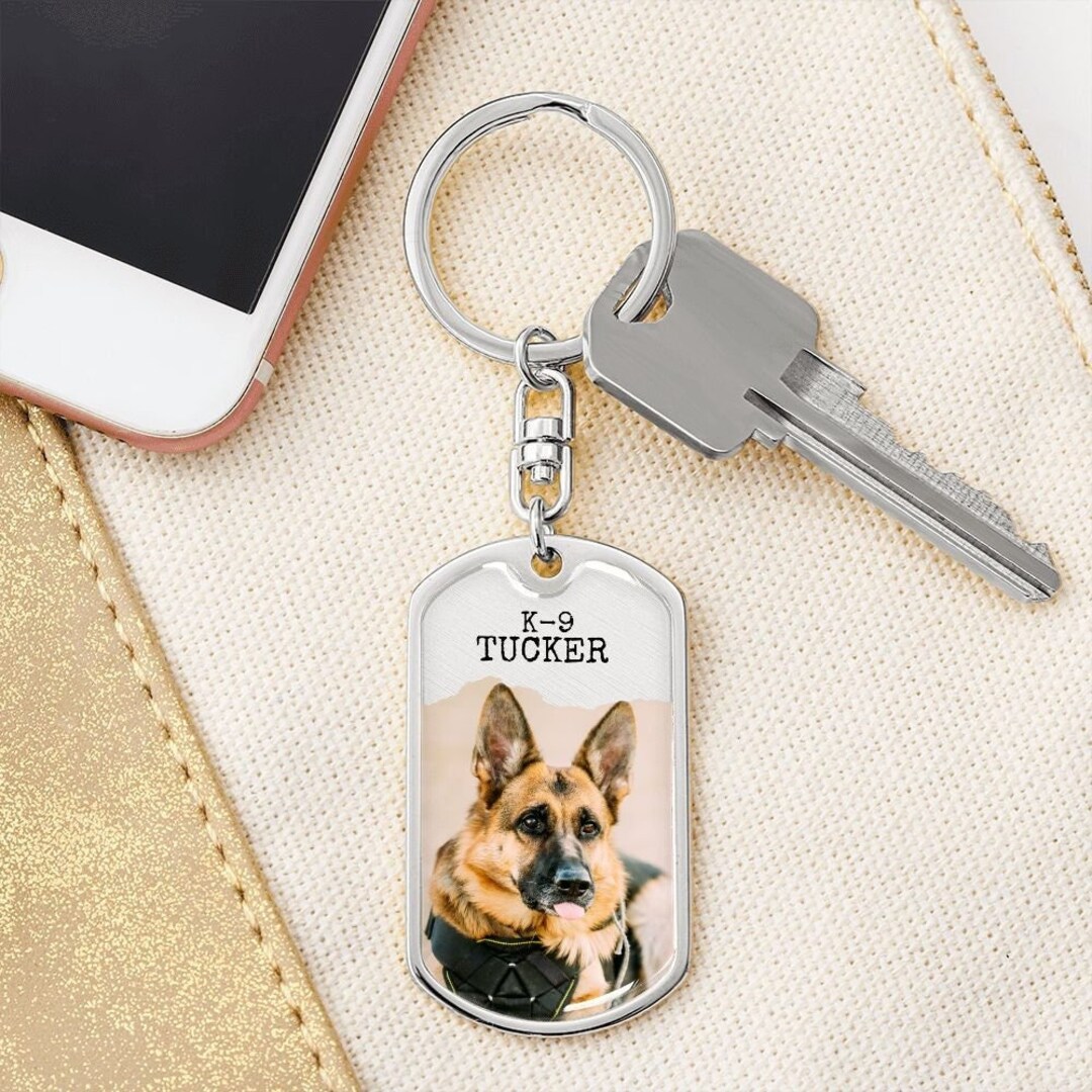 K9, Custom Dog Keychain, German Shepard Gift, Police Officer Gift ...