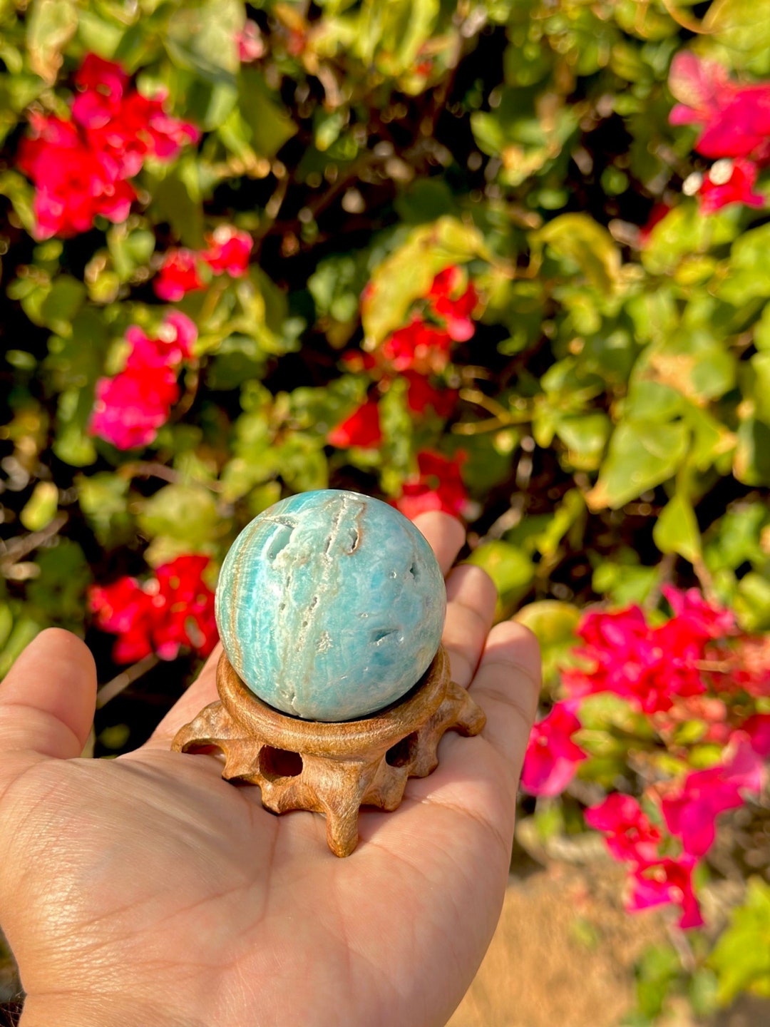 Rare Quality Caribbean Calcite Sphere cute Real Crystal Sphere Gemstone ...