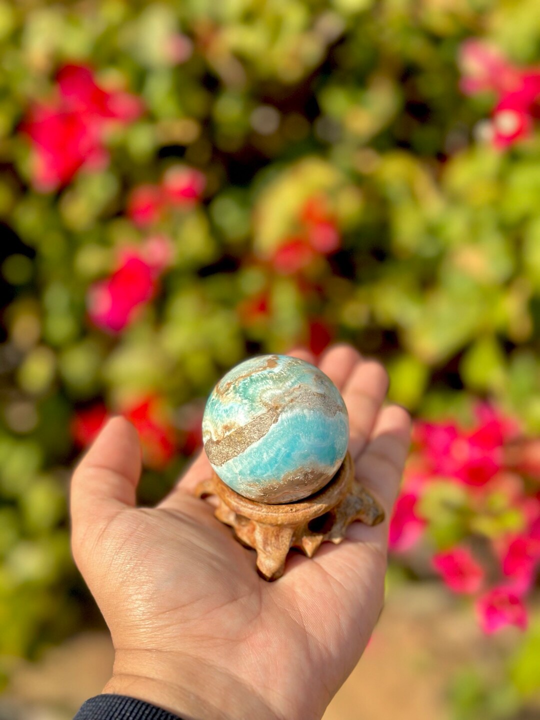 Rare Quality Caribbean Calcite Sphere cute Real Crystal Sphere Gemstone ...