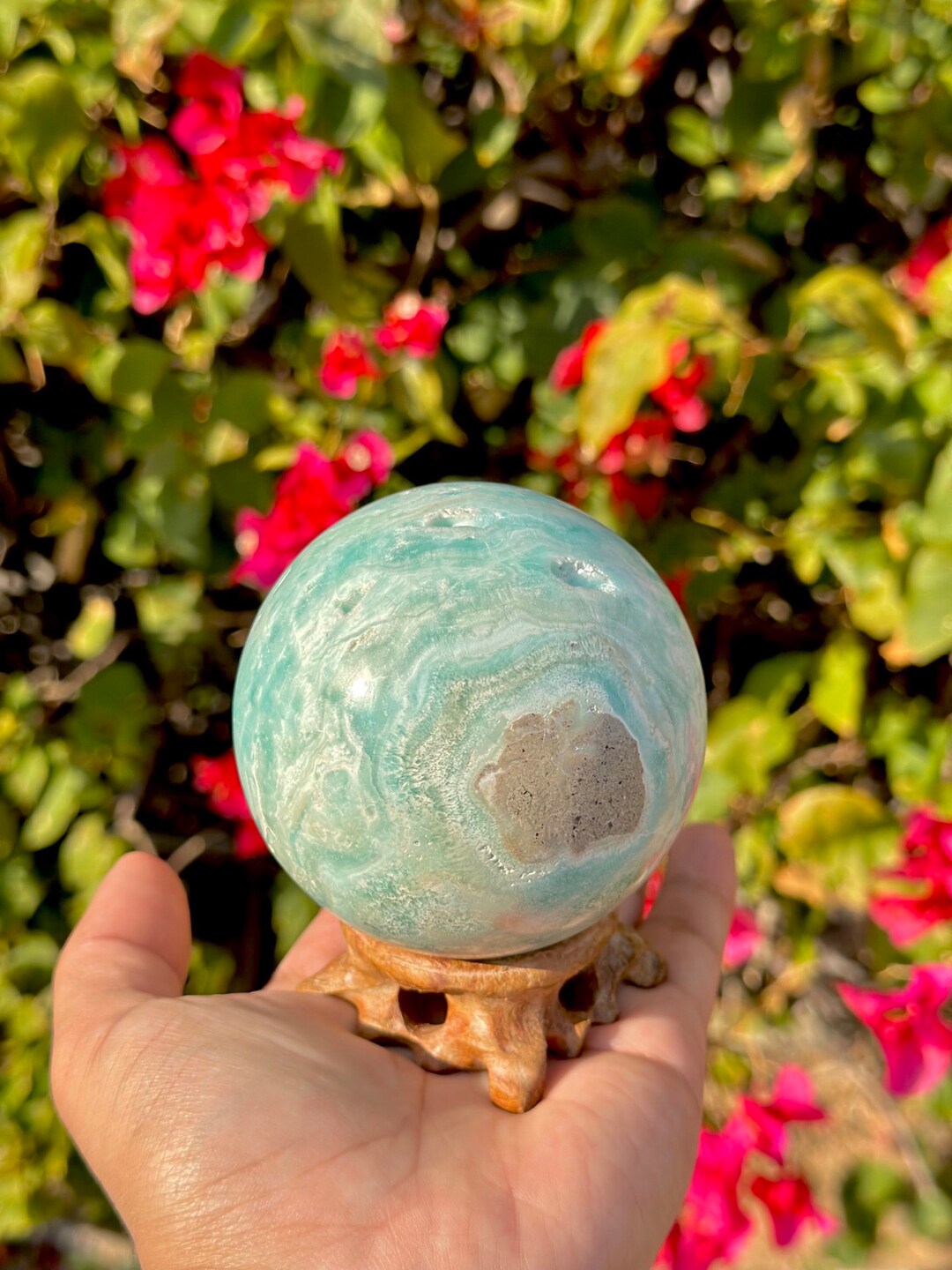 Rare Quality Caribbean Calcite Sphere cute Real Crystal Sphere Gemstone ...