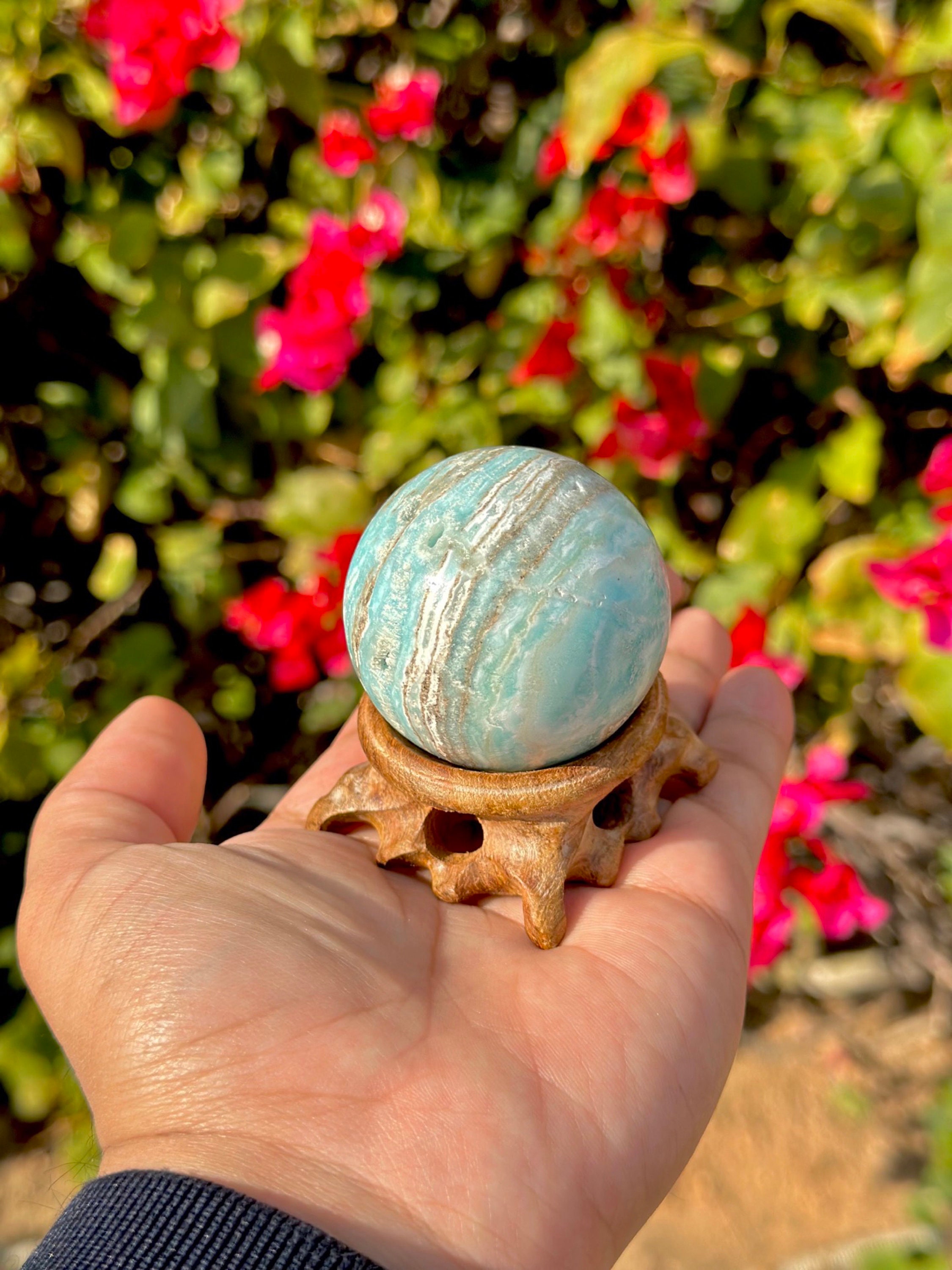 Rare Quality Caribbean Calcite Sphere cute Real Crystal Sphere Gemstone ...