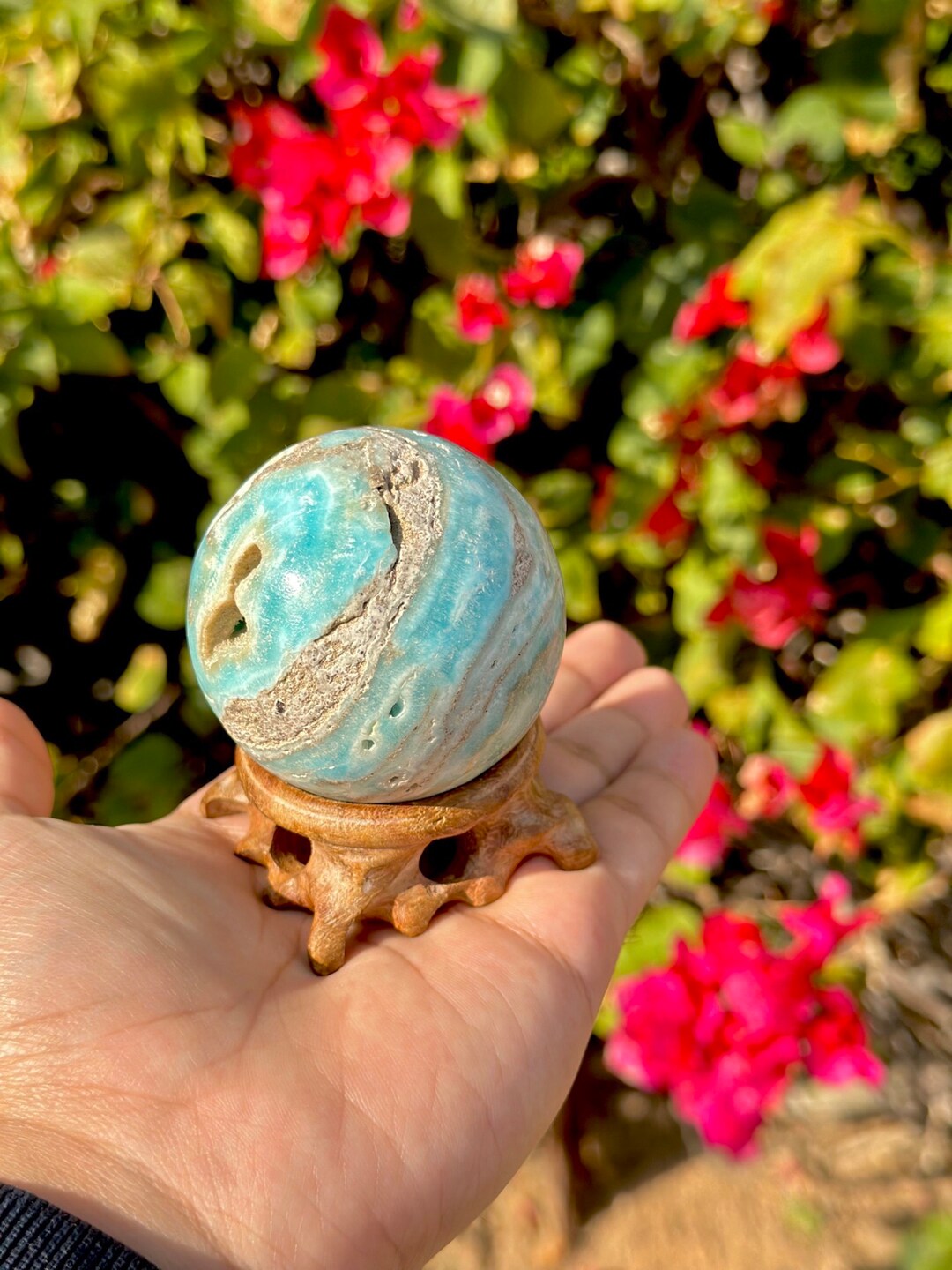 Rare Quality Caribbean Calcite Sphere -cute Real Crystal Sphere ...