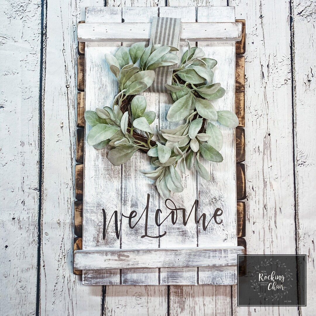 DIY Welcome Sign Craft Kit: Rustic Farmhouse Wreath (24x14 Inch) - Etsy