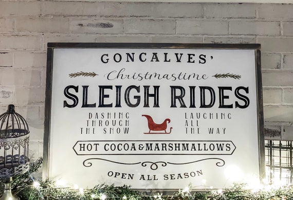 CUSTOMIZED Sleigh Rides Sign Handmade Wooden Farmhouse - Etsy