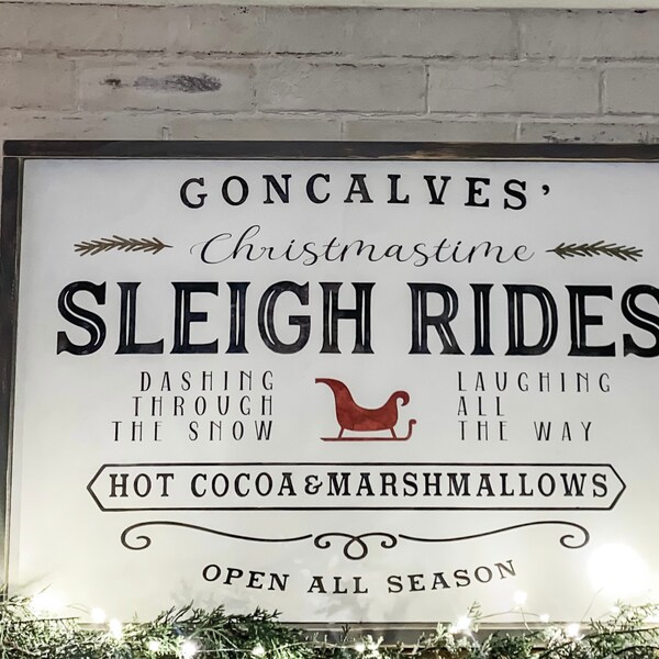 Large Sleigh Rides Sign - Etsy