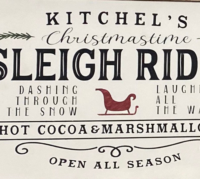 CUSTOMIZED Sleigh Rides Sign | Handmade Wooden Farmhouse, Primitive ...