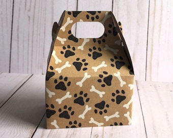 10 Paw Prints Favor Boxes Puppy Party Decorations Black and - Etsy