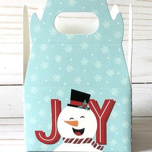 10 Snowman Party Favor Boxes, Small Holiday Gable Box, Winter Party ...