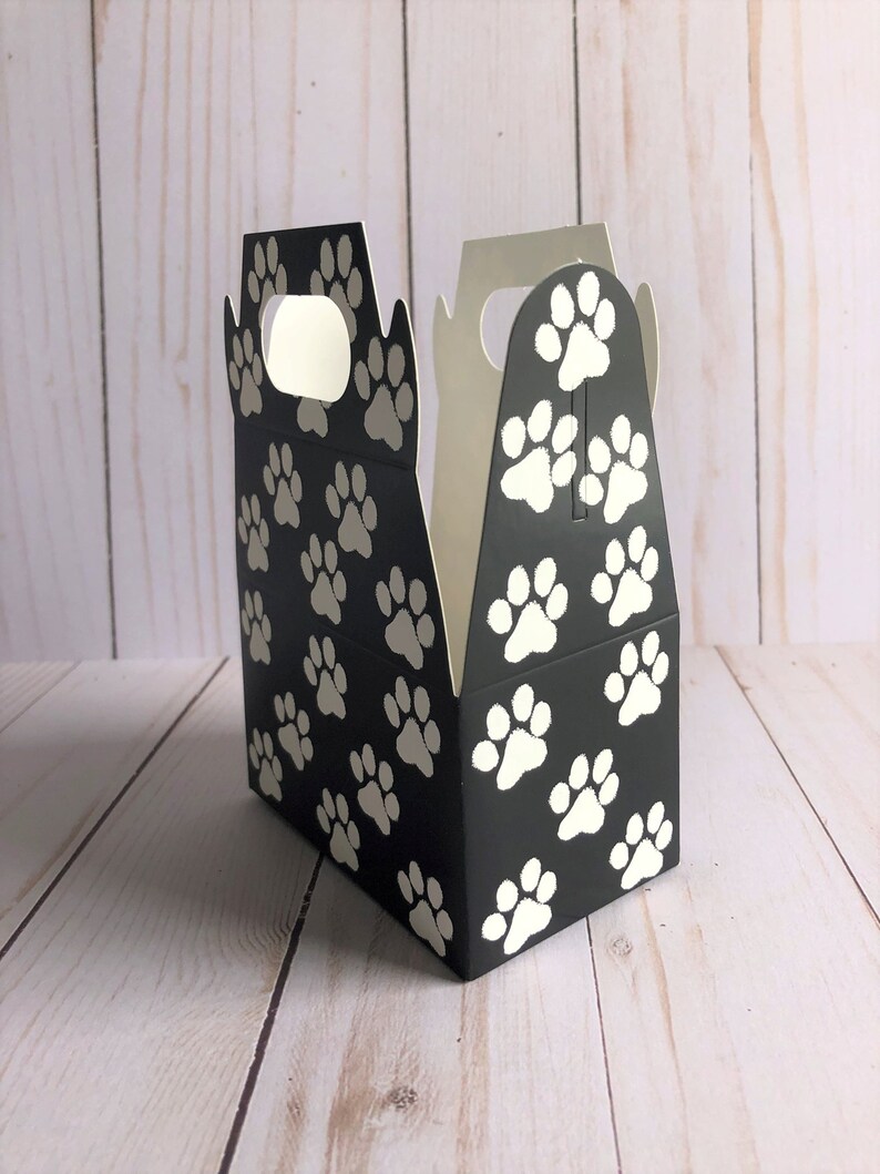 10 Paw Prints Favor Boxes Puppy Party Decorations Black and - Etsy