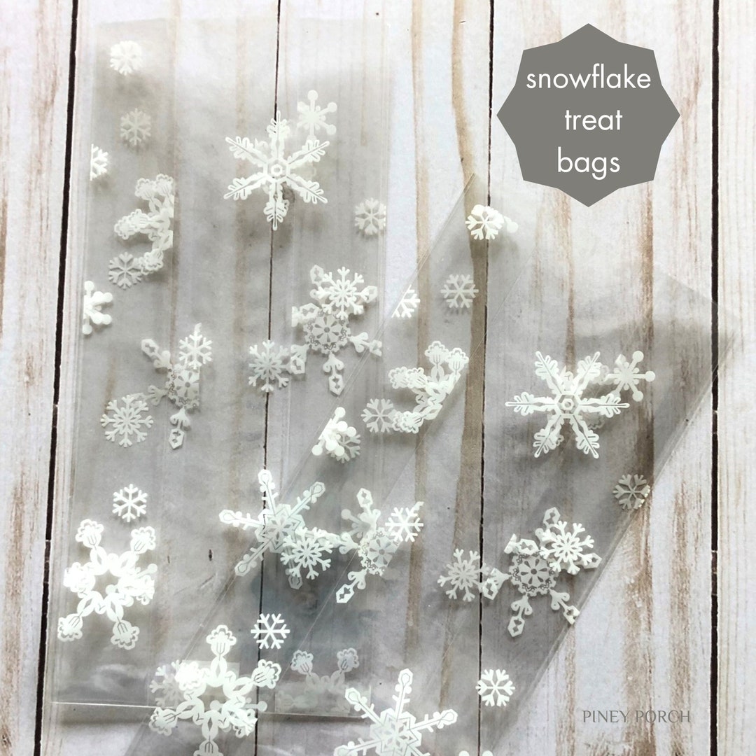 20 SMALL Snowflake Party Favor Bags, Winter Treat Bags, Goodie Bag ...