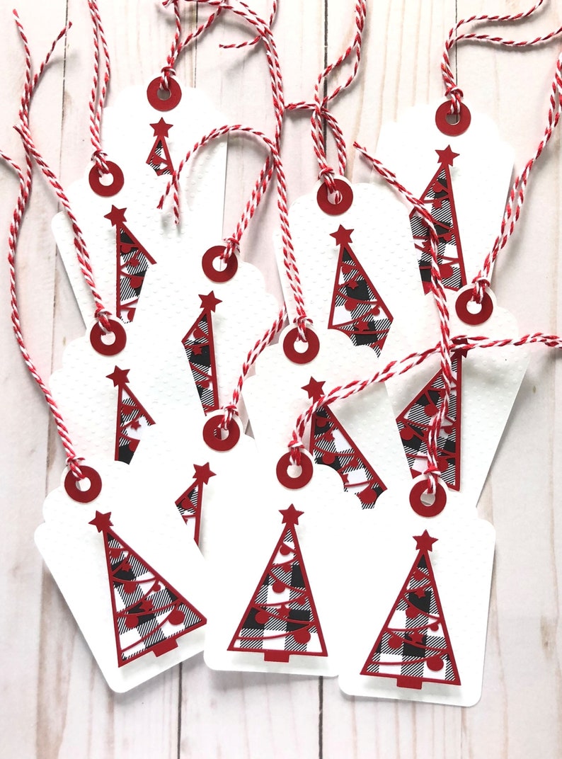 12 Buffalo Check Christmas Gift Tags Buffalo Plaid Christmas - Etsy
