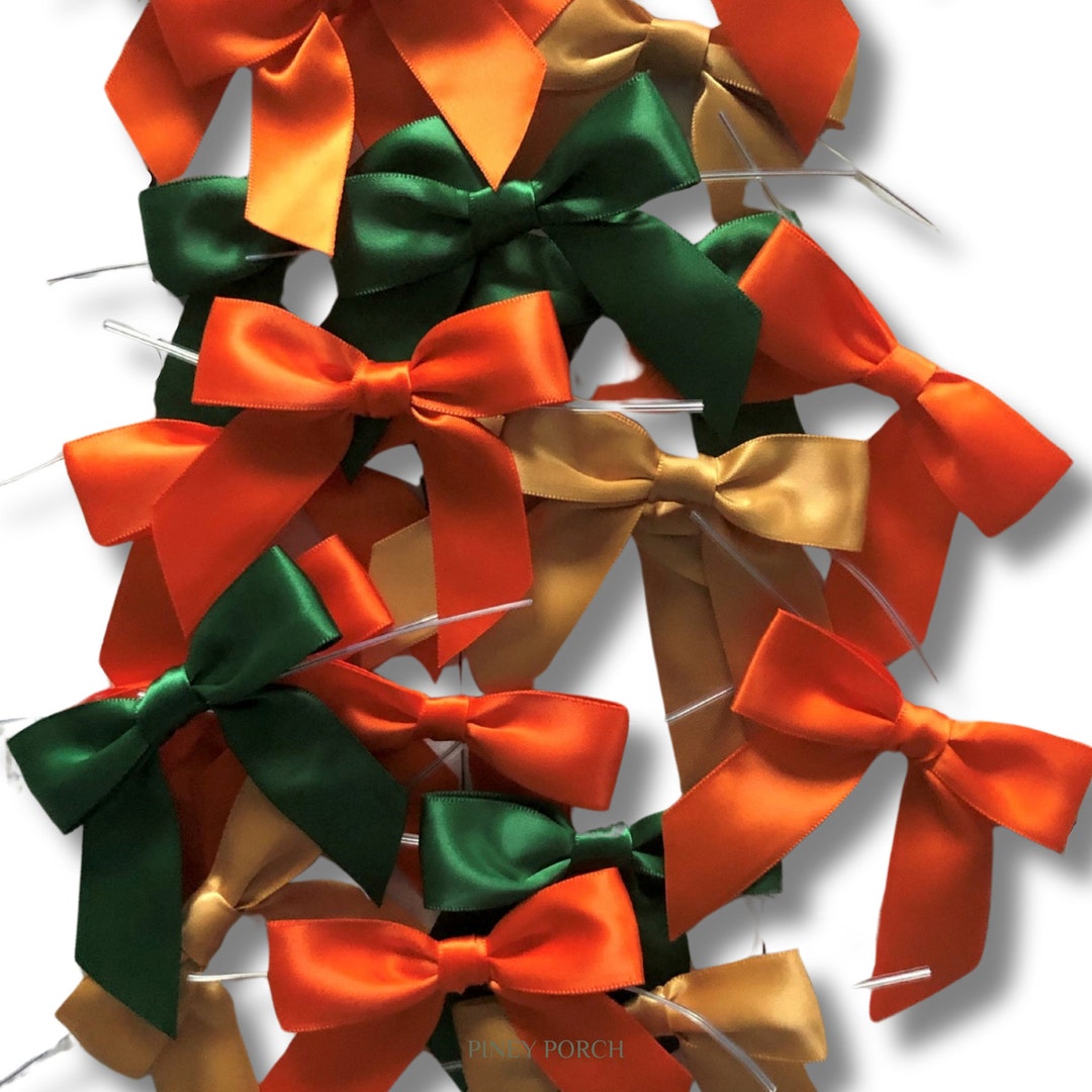 20 Fall Satin Bows, Party Favor Bow, Gift Bag Bows, Autumn Bows for ...