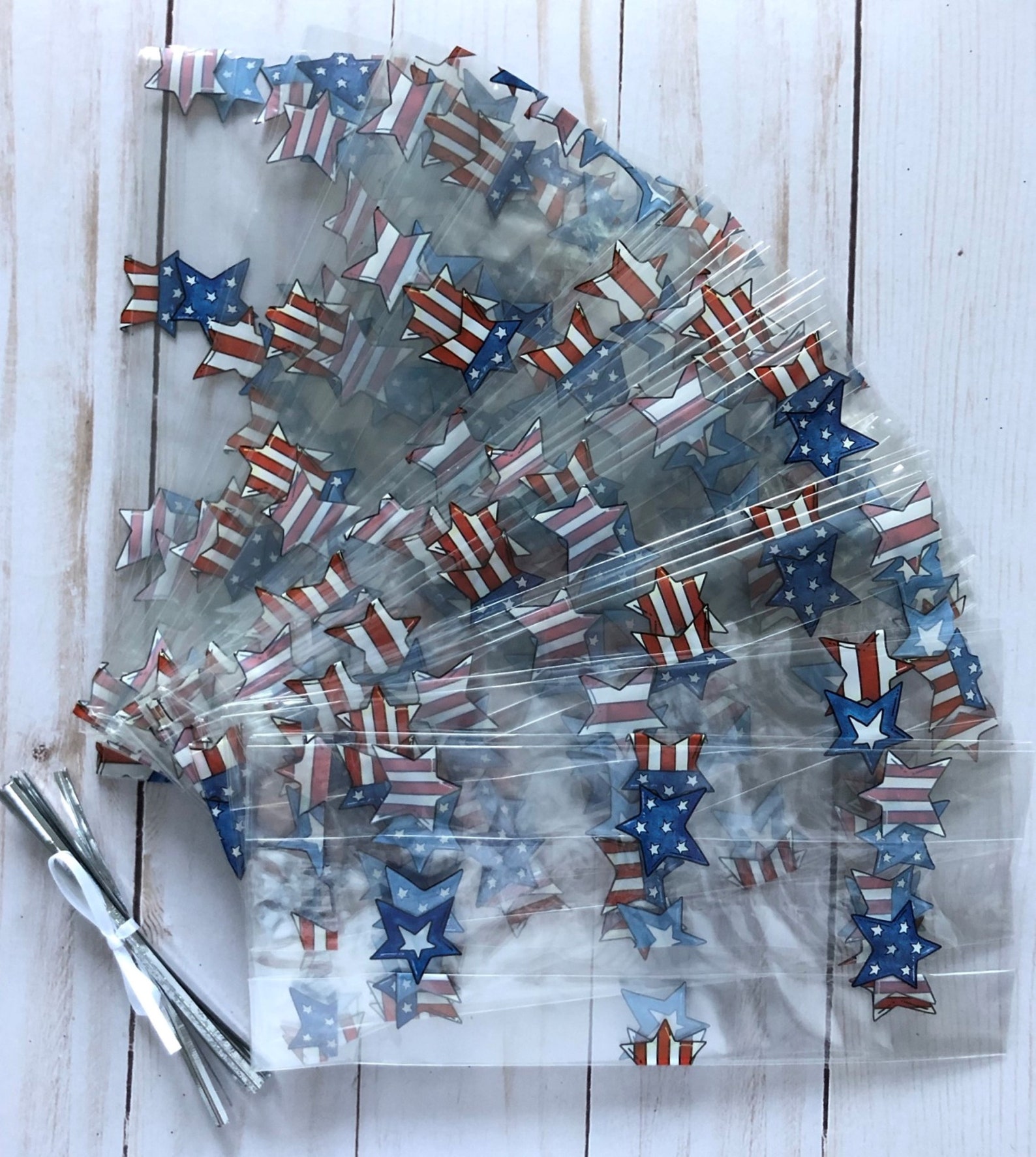 20 Patriotic Treat Bags Red White and Blue Party Favor Bags - Etsy