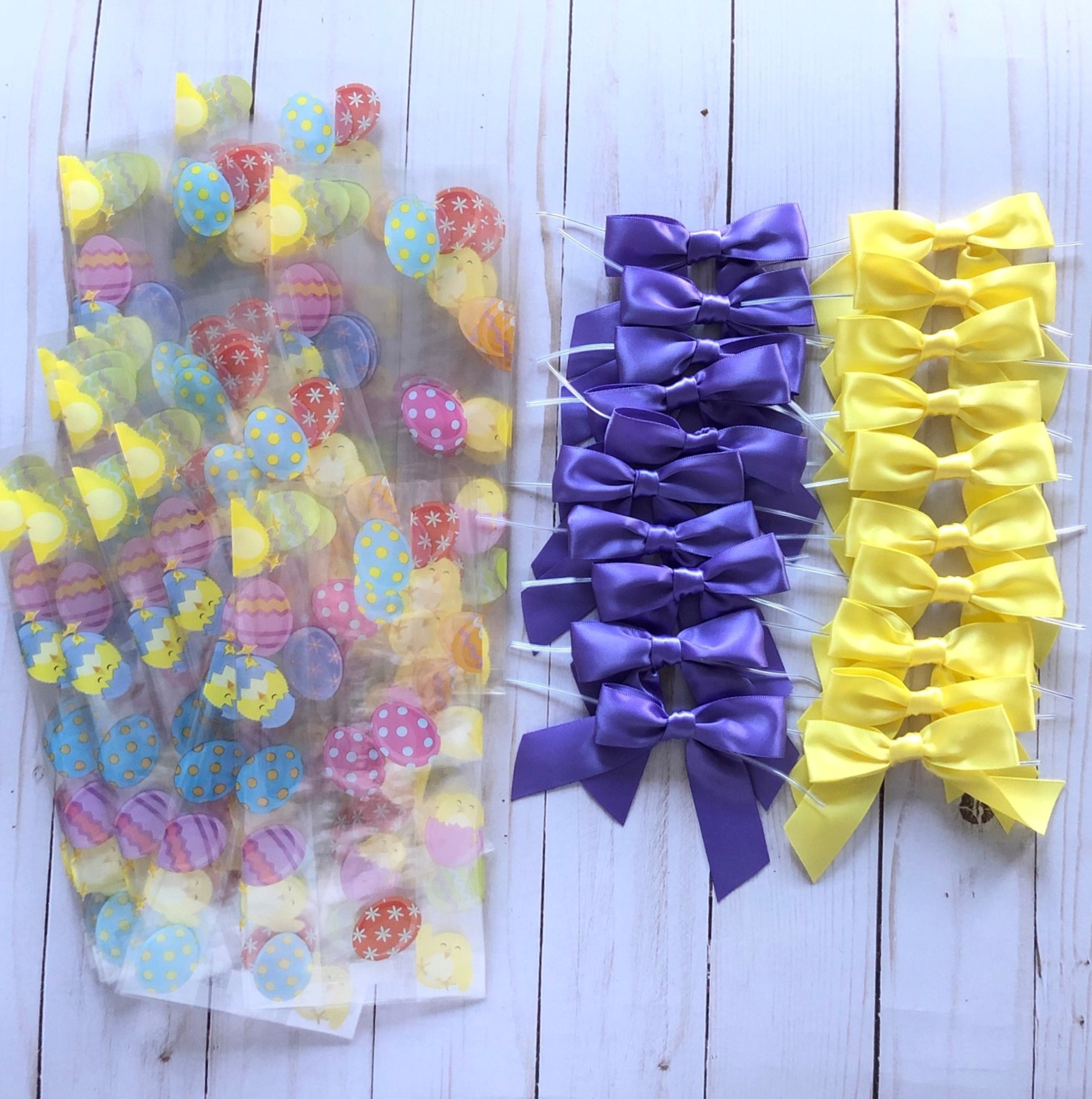 20 Easter Egg Party Favor Bags and 20 Satin Bows Easter Treat | Etsy