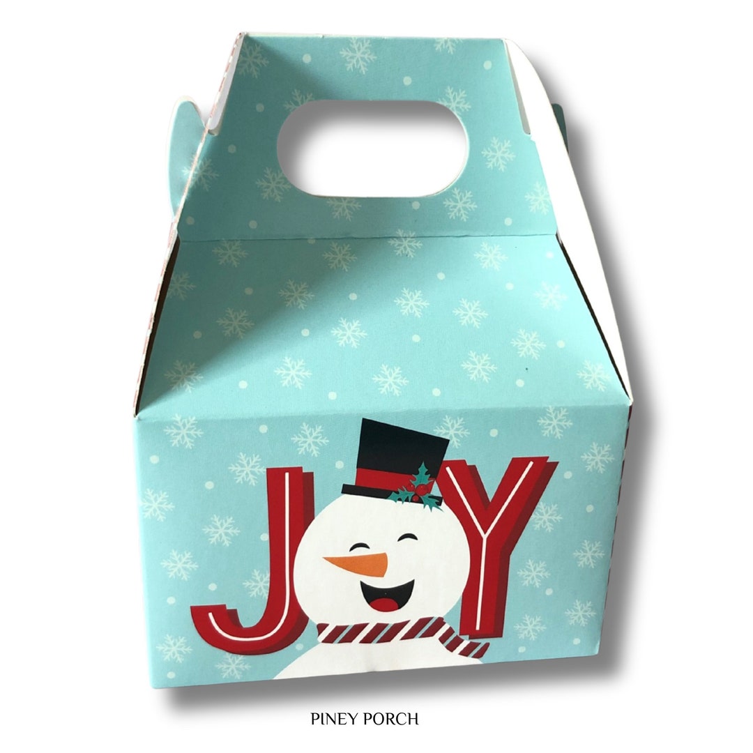 10 Snowman Party Favor Boxes, Small Holiday Gable Box, Winter Party ...
