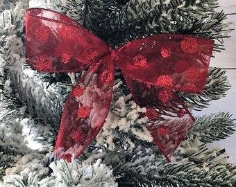 10 Red Christmas Tree Bows, Small Red Bows for Christmas Tree Decor ...