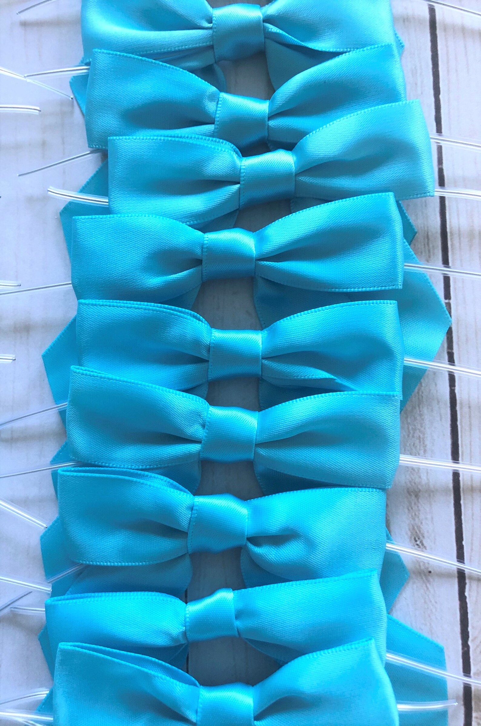 20 Turquoise Satin Bows Bow for Party Favor Boxes Gift Bag | Etsy
