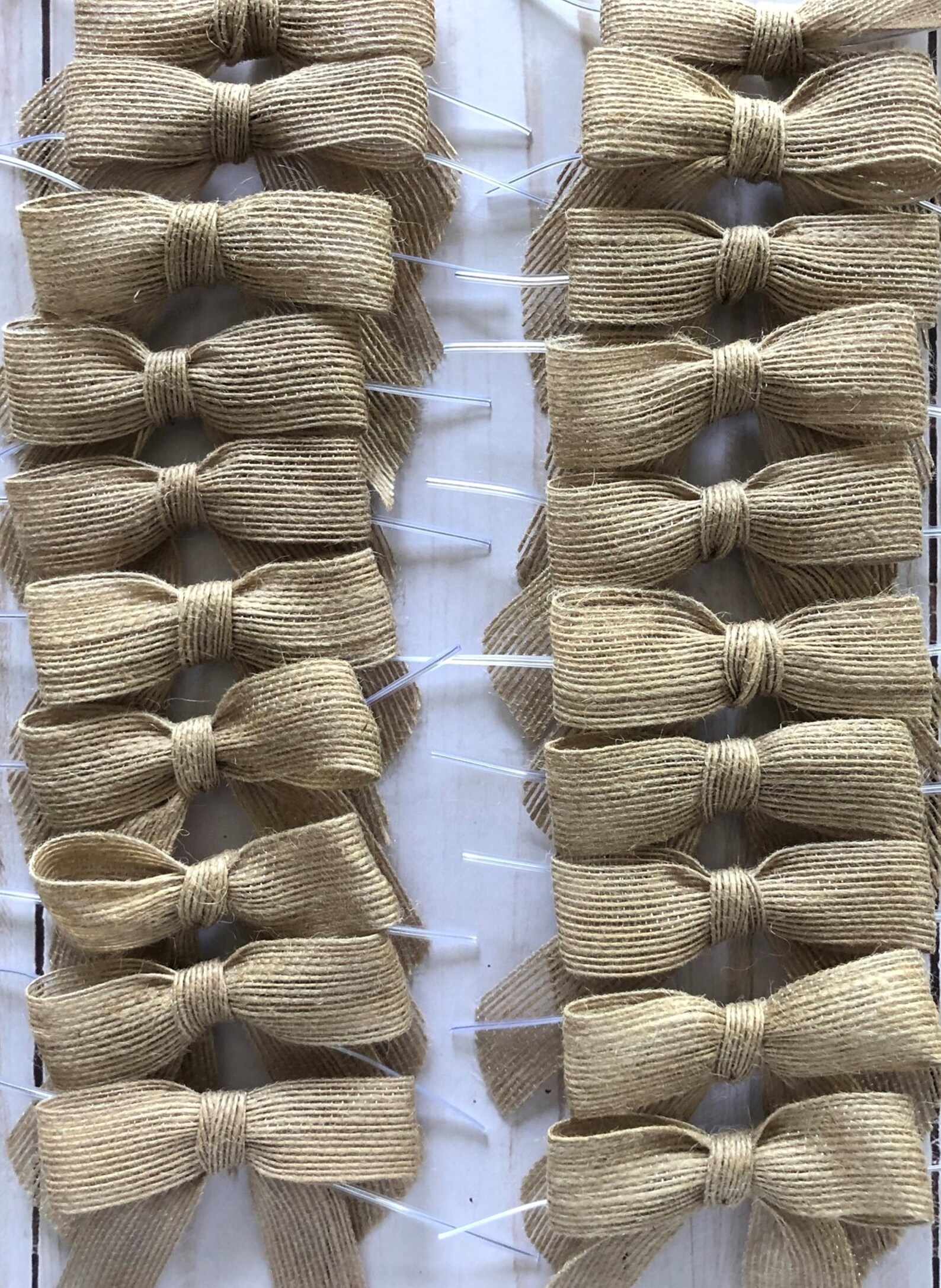 20 Small Jute Bows Rustic Wedding Decor Party Favor Bow - Etsy