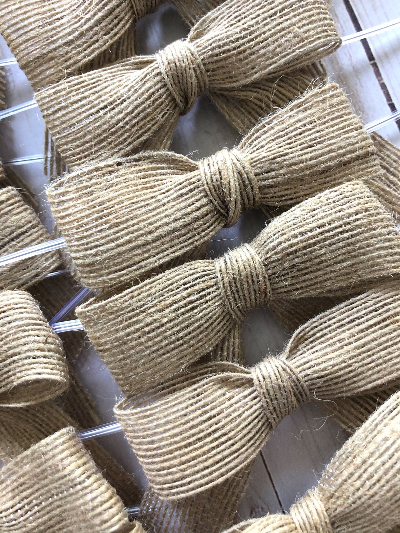 20 Small Jute Bows Rustic Wedding Decor Party Favor Bow - Etsy