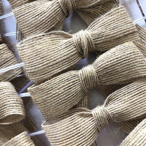 20 Small Jute Bows, Rustic Wedding Decor, Party Favor Bow, Gift Bag Bow ...