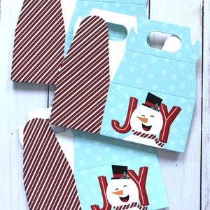 10 Snowman Party Favor Boxes, Small Holiday Gable Box, Winter Party ...
