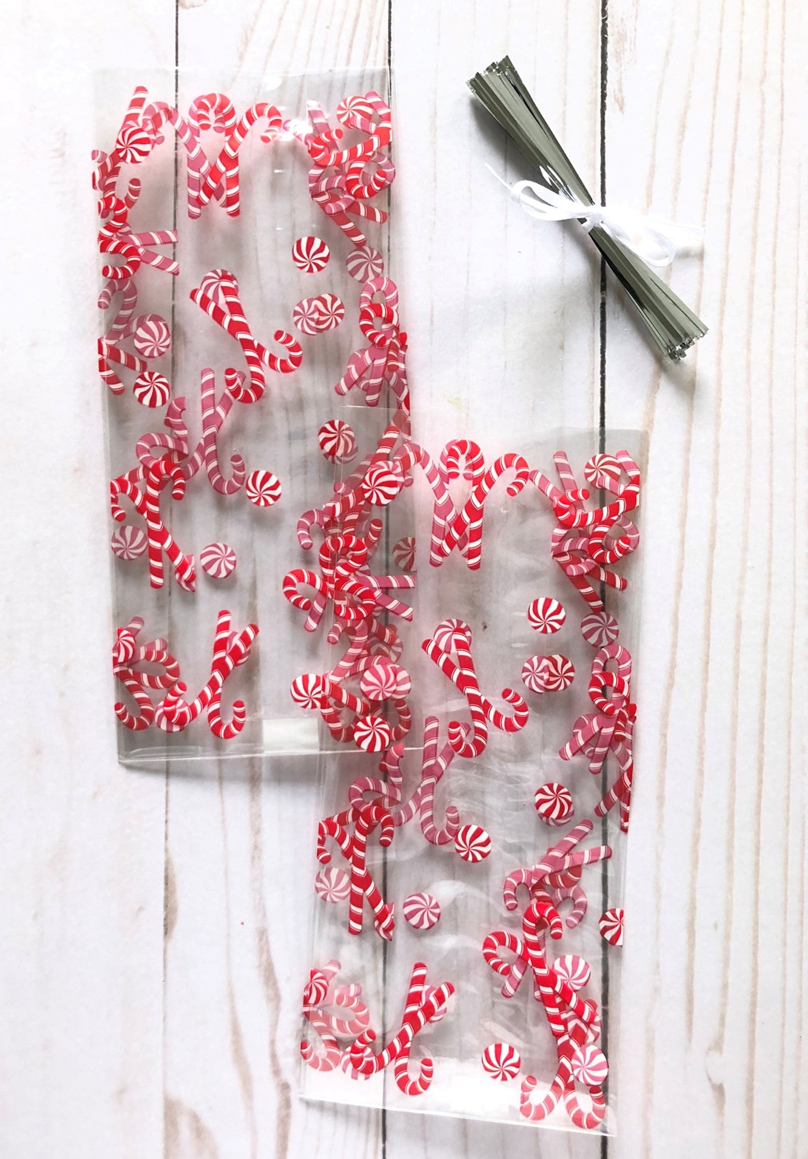 20 Candy Cane and Peppermint Christmas Party Favor Bag Red - Etsy