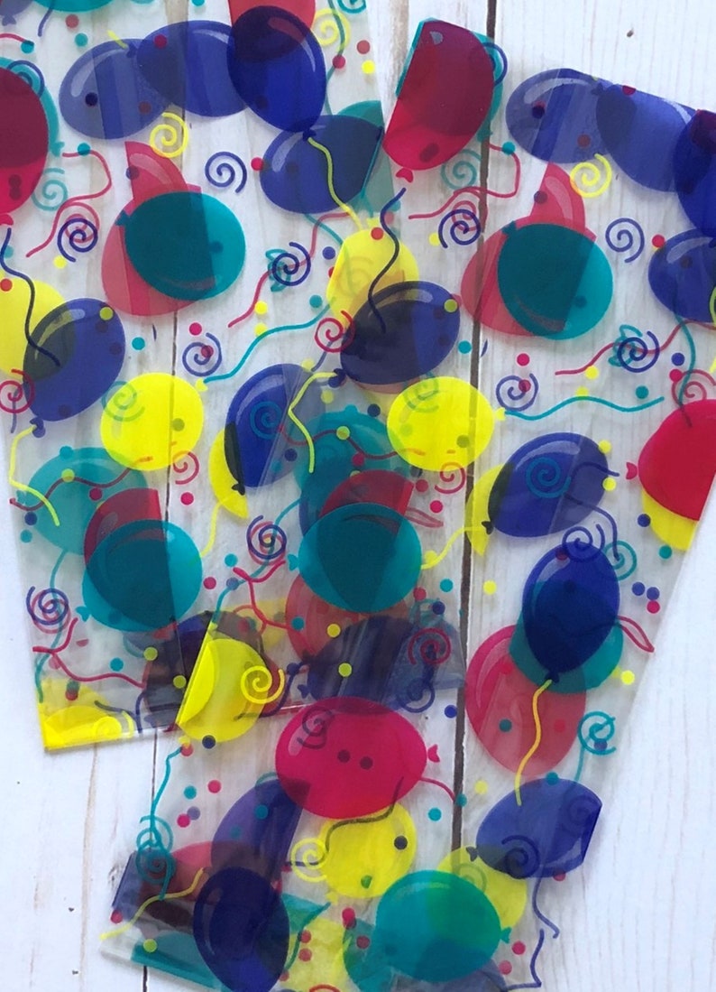20 Balloon Party Favor Bags Cellophane Treat Bag Party - Etsy