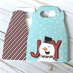10 Snowman Party Favor Boxes, Small Holiday Gable Box, Winter Party ...
