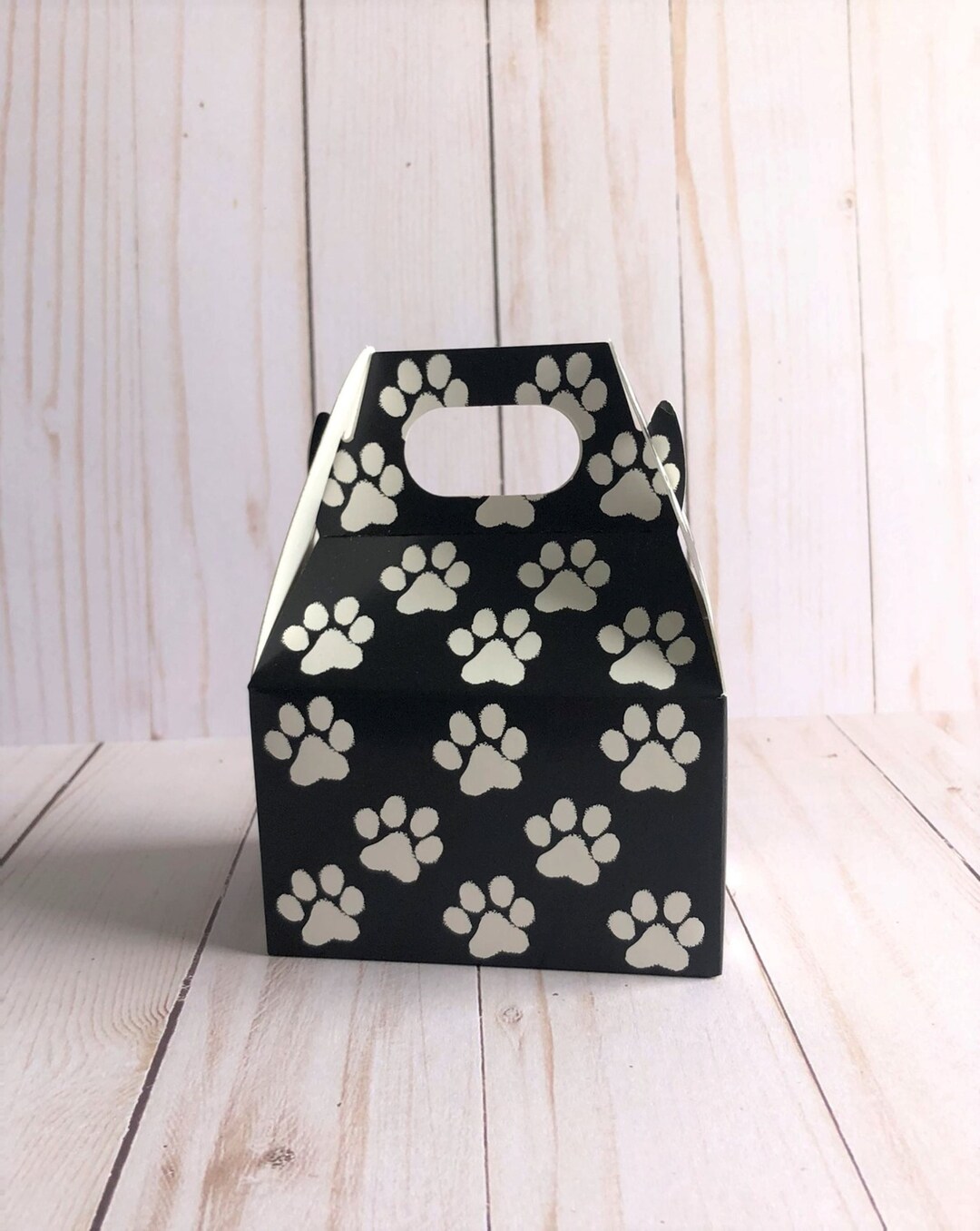 10 Paw Prints Favor Boxes Puppy Party Decorations Black and - Etsy