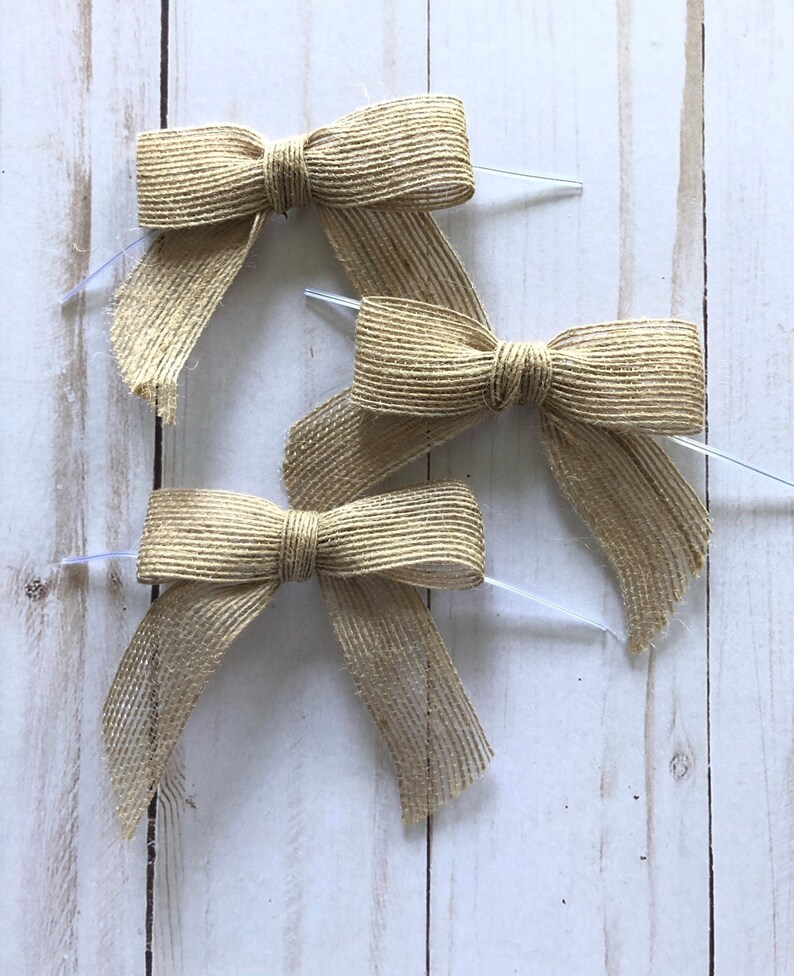 20 Small Jute Bows Rustic Wedding Decor Party Favor Bow - Etsy