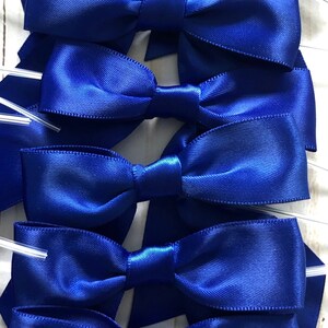 20 Blue Satin Bows, Party Favor Bow, Party Decor, Accent Bows, Favor ...